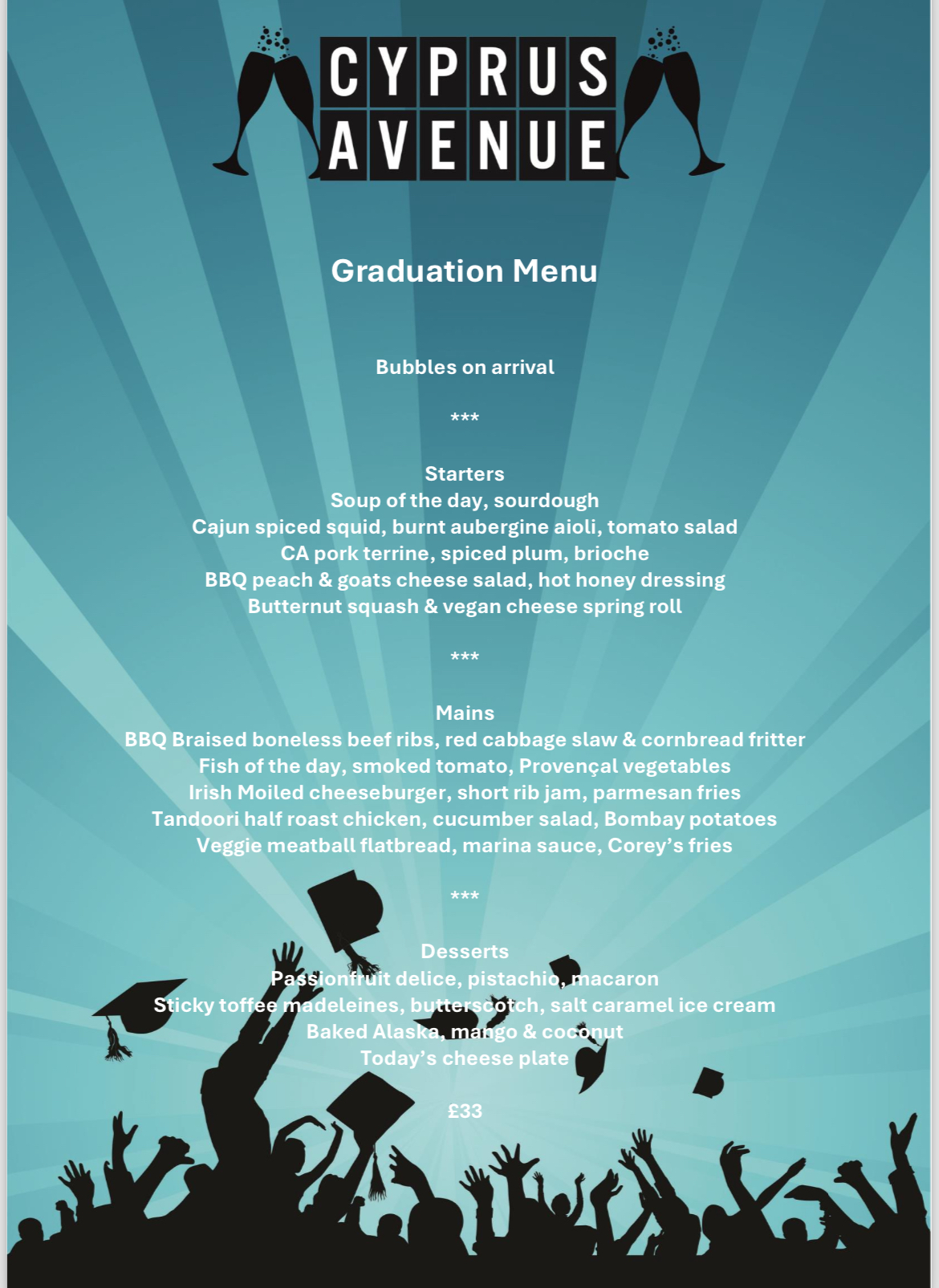 Menus | Cyprus Avenue